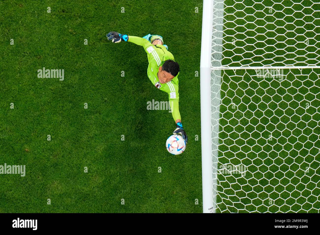 Japan's goalkeeper Shuichi Gonda makes a save during the World Cup ...