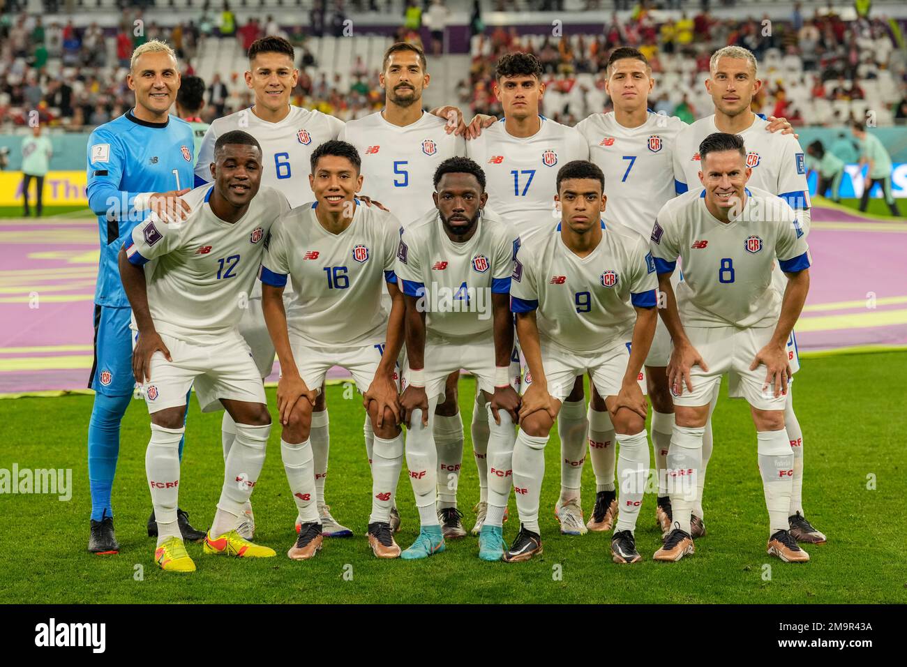 Costa Rica players line up for a pictures during the World Cup group E ...