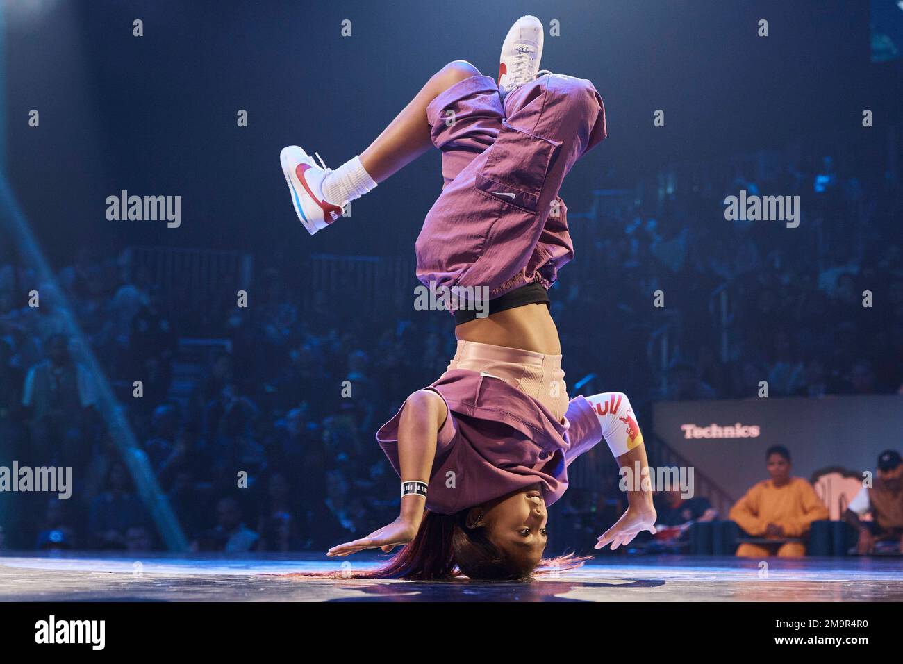Logan Edra, also known as B-Girl Logistx, of the United States competes ...