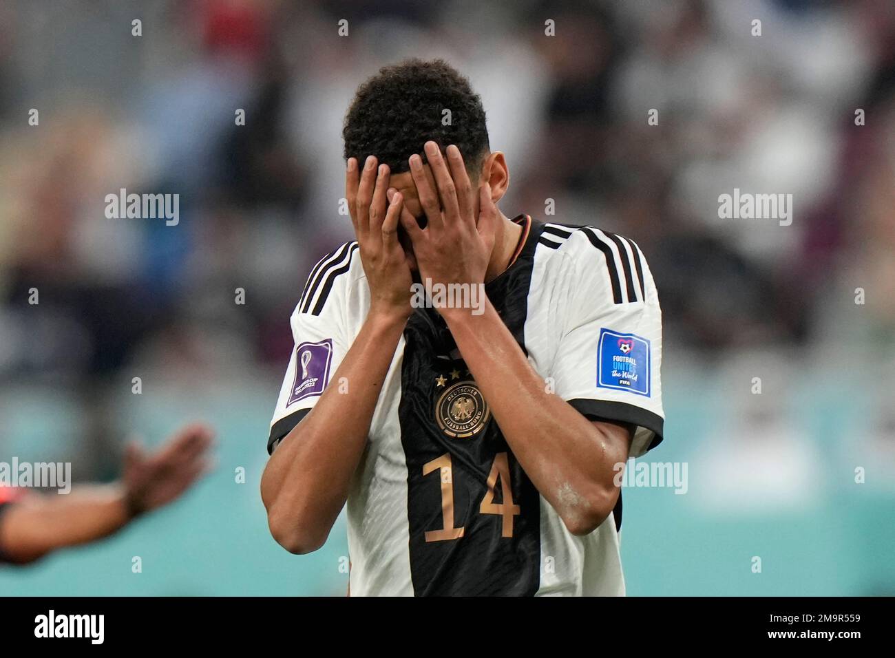 Germany's Jamal Musiala reacts after a missed scoring opportunity ...