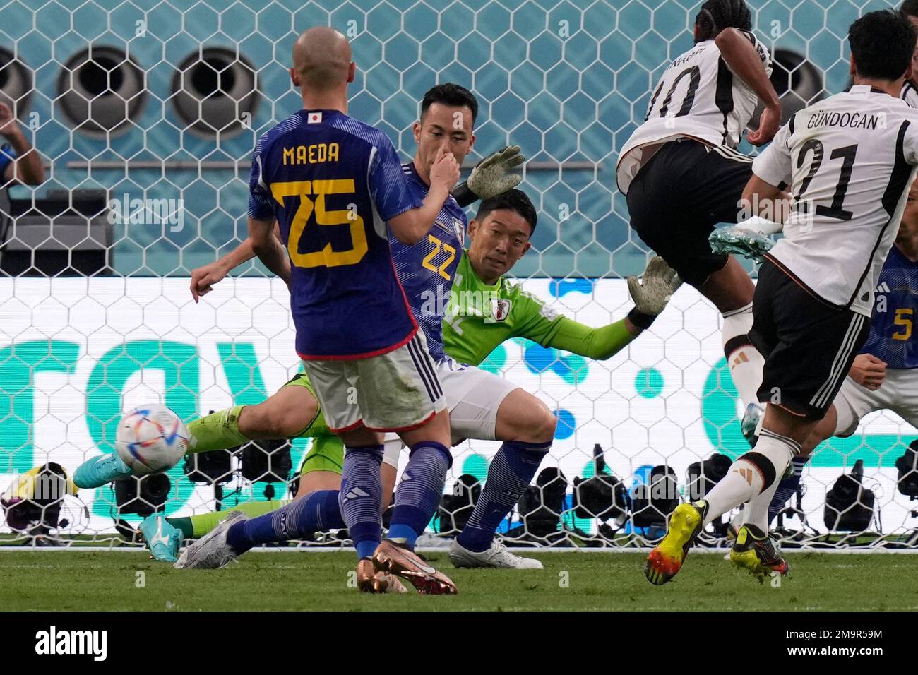 Japan's goalkeeper Shuichi Gonda makes a save during the World Cup ...
