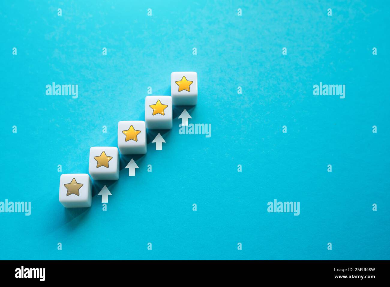 Raising the rating to five stars. Gain success. Evaluation of the ...