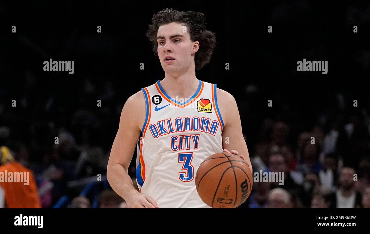 Oklahoma City Thunder guard Josh Giddey (3) during an NBA basketball ...