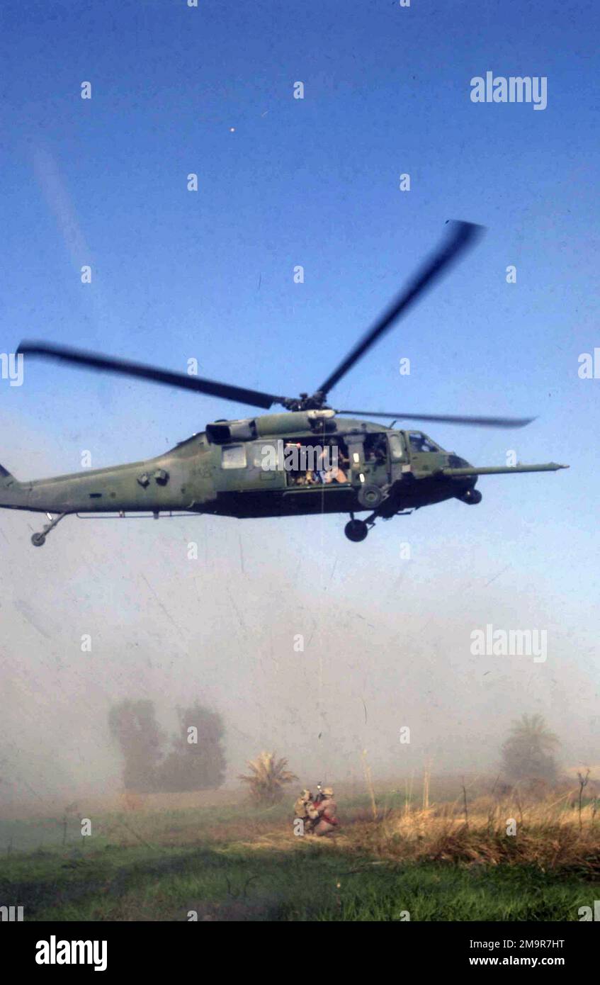 US Air Force (USAF) HH-60 Black hawk helicopter assigned to the 301st ...
