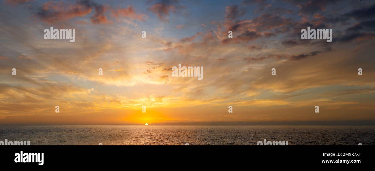Panorama of sunset. Hawii, The Big Island Stock Photo - Alamy