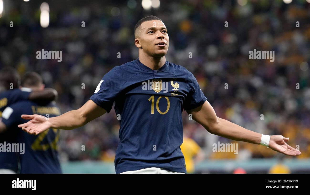 France's Kylian Mbappe celebrates after scoring a goal during the World ...
