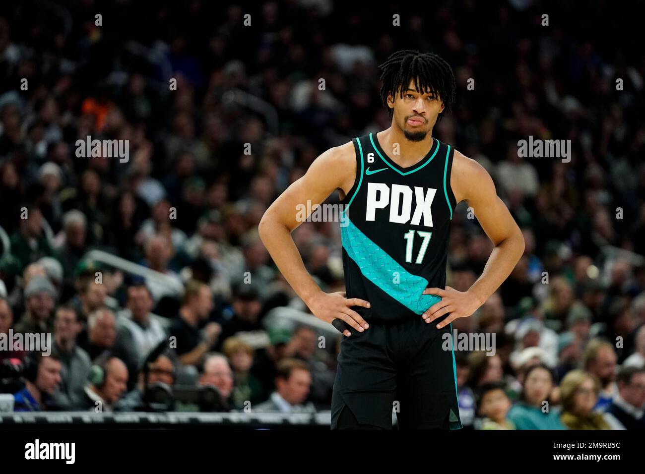 Portland Trail Blazers' Shaedon Sharpe during the second half of an NBA ...