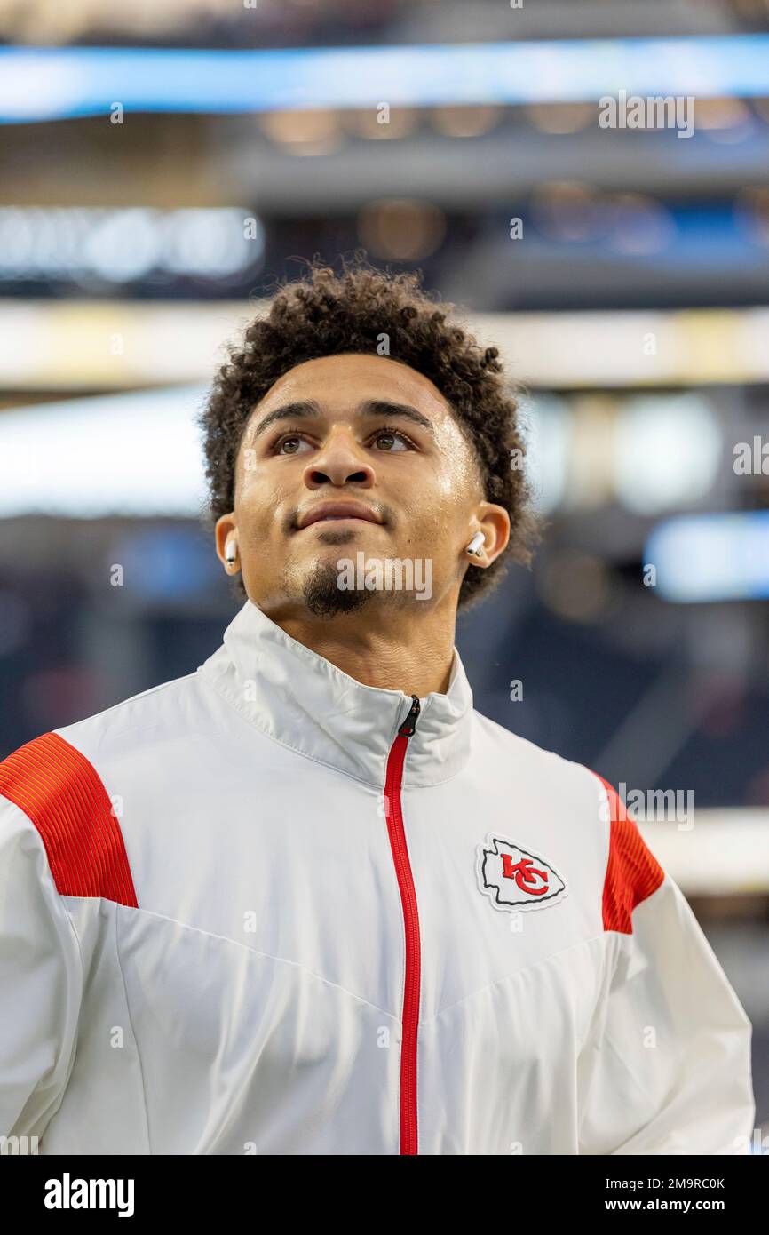 Kansas City Chiefs cornerback Trent McDuffie (21) warms up before ...