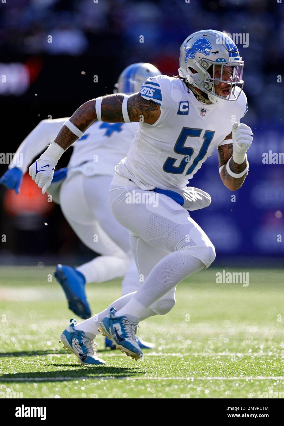 Detroit Lions linebacker Josh Woods (51) defends New York Giants during ...