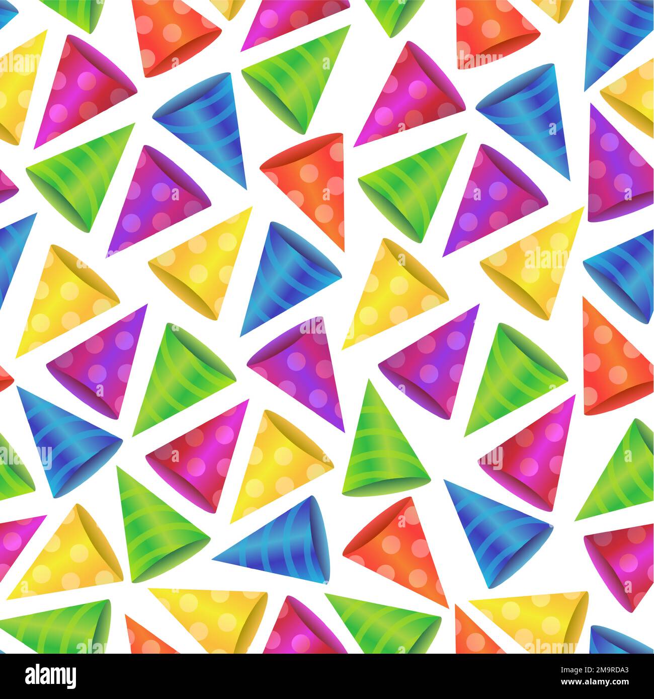 Seamless Funny Pattern with colored Party Hats, Holiday Wallpaper ...