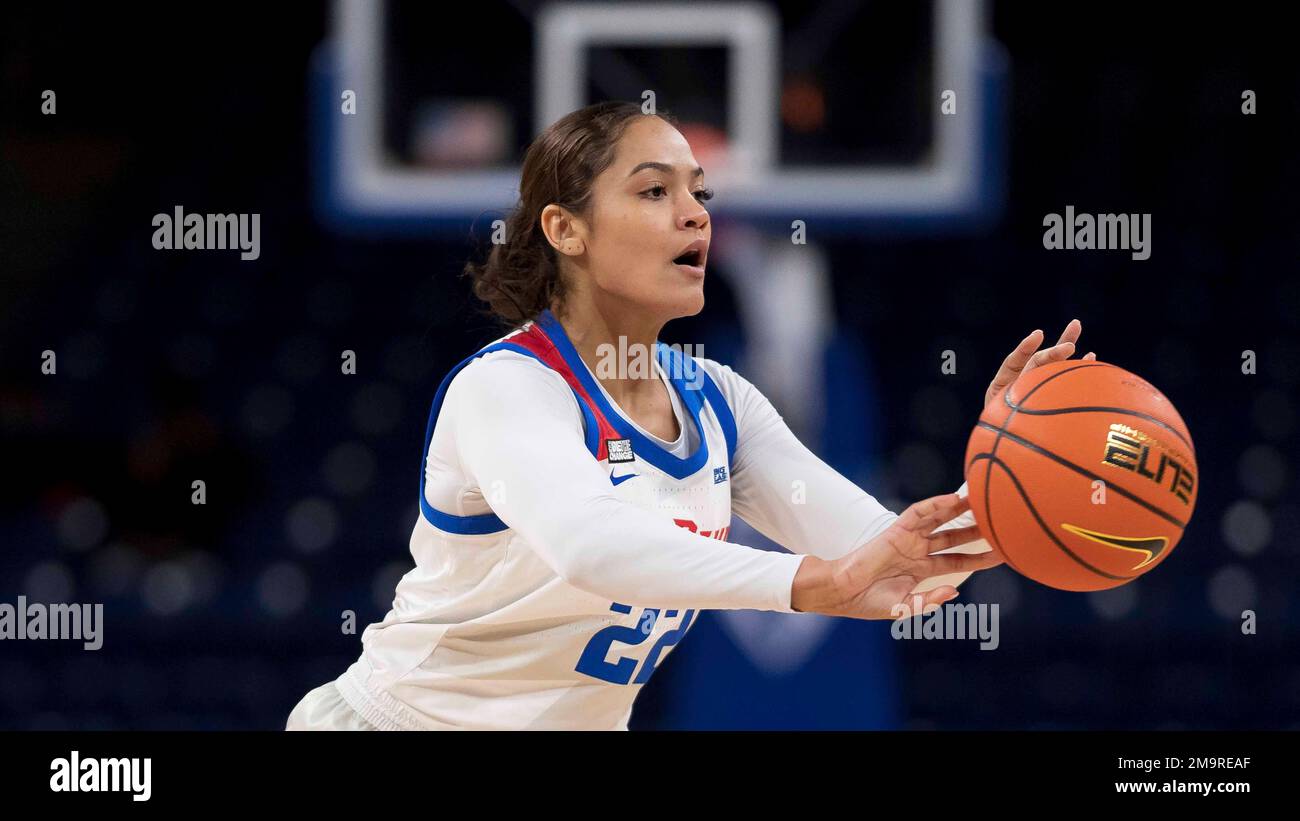 Anaya Peoples of the the DePaul University Blue Demons during an NCAA ...