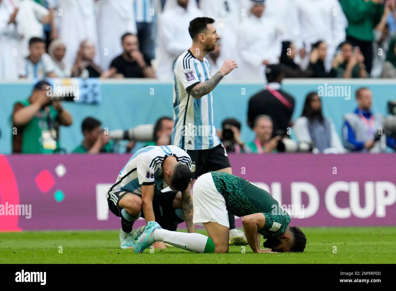 Argentina's Lionel Messi leaves the pitch after losing the World Cup ...