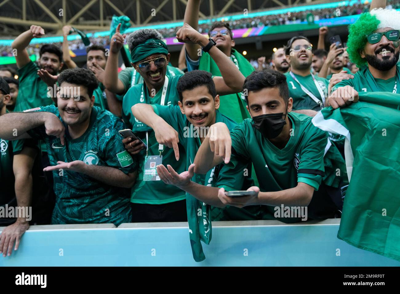 Saudi Arabia's fans celebrate their victory after the World Cup group C ...