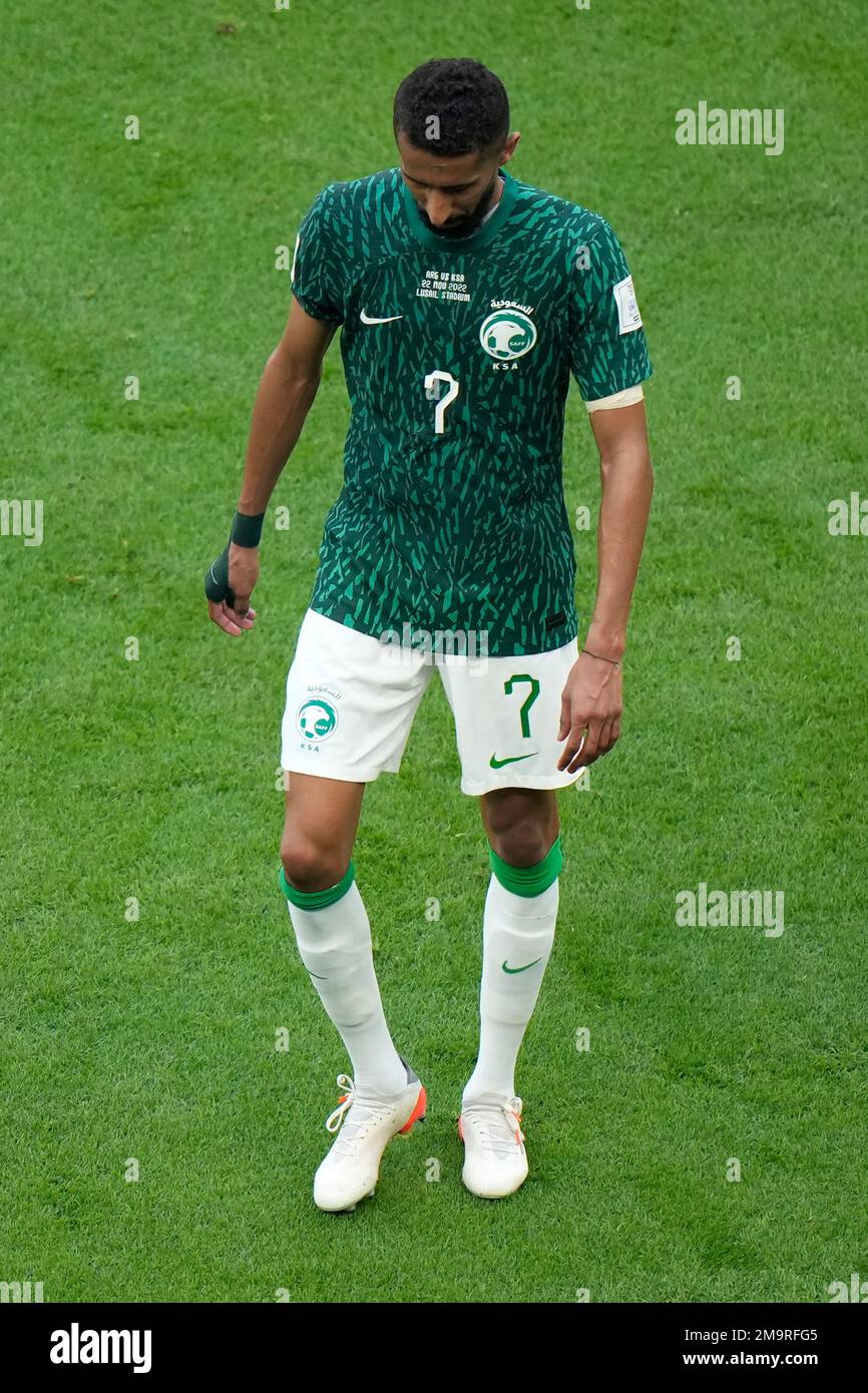 Saudi Arabia's captain Salman Al-Faraj leaves the field during the ...