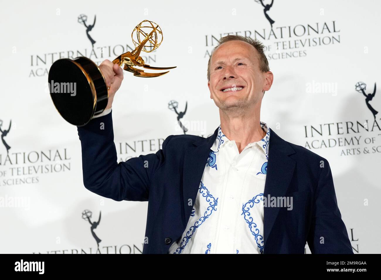 Marc Munden appears in the press room at the 50th International Emmy ...