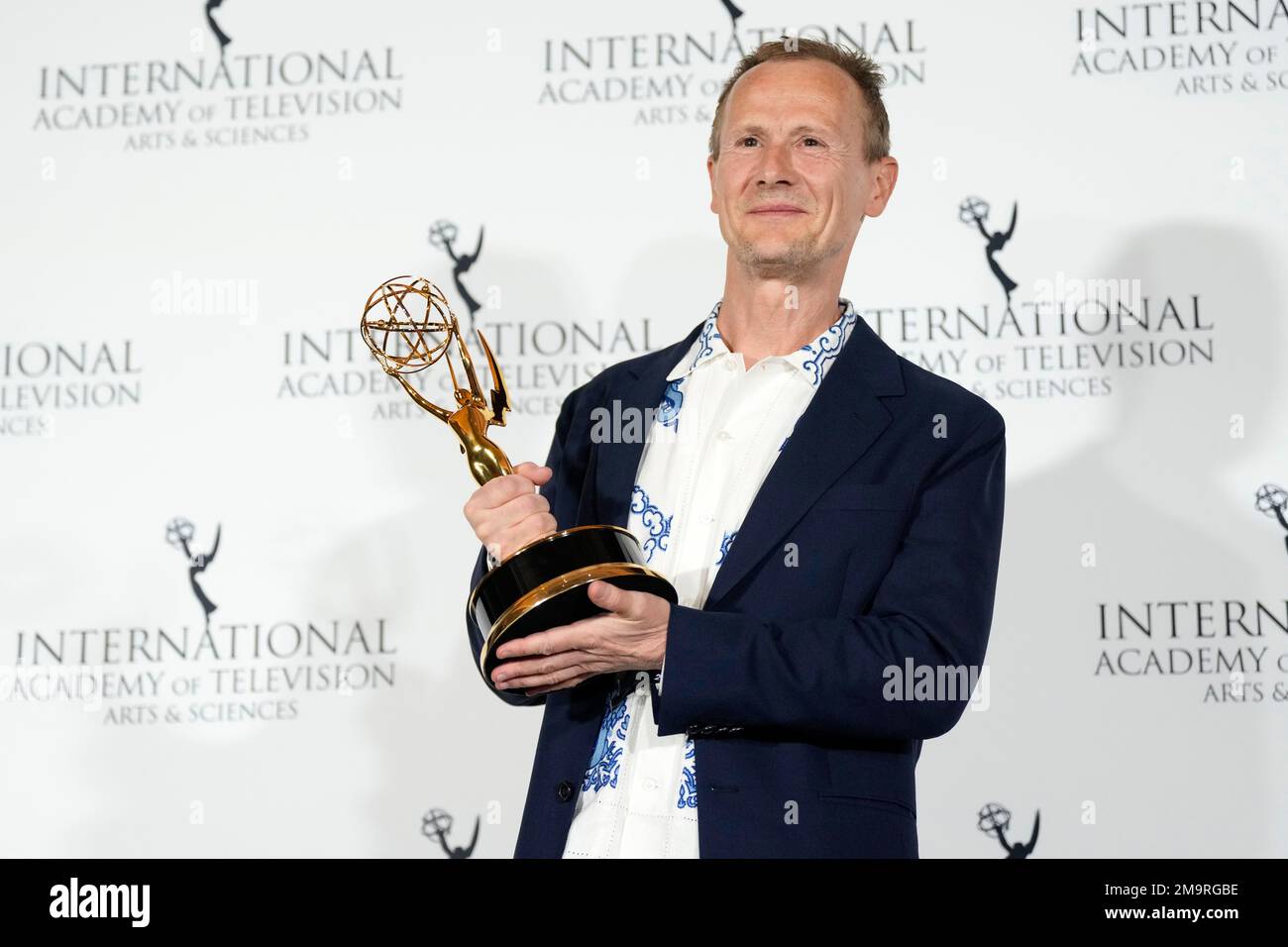 Marc Munden appears in the press room at the 50th International Emmy ...