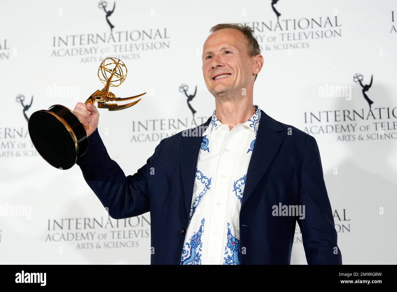 Marc Munden appears in the press room at the 50th International Emmy ...