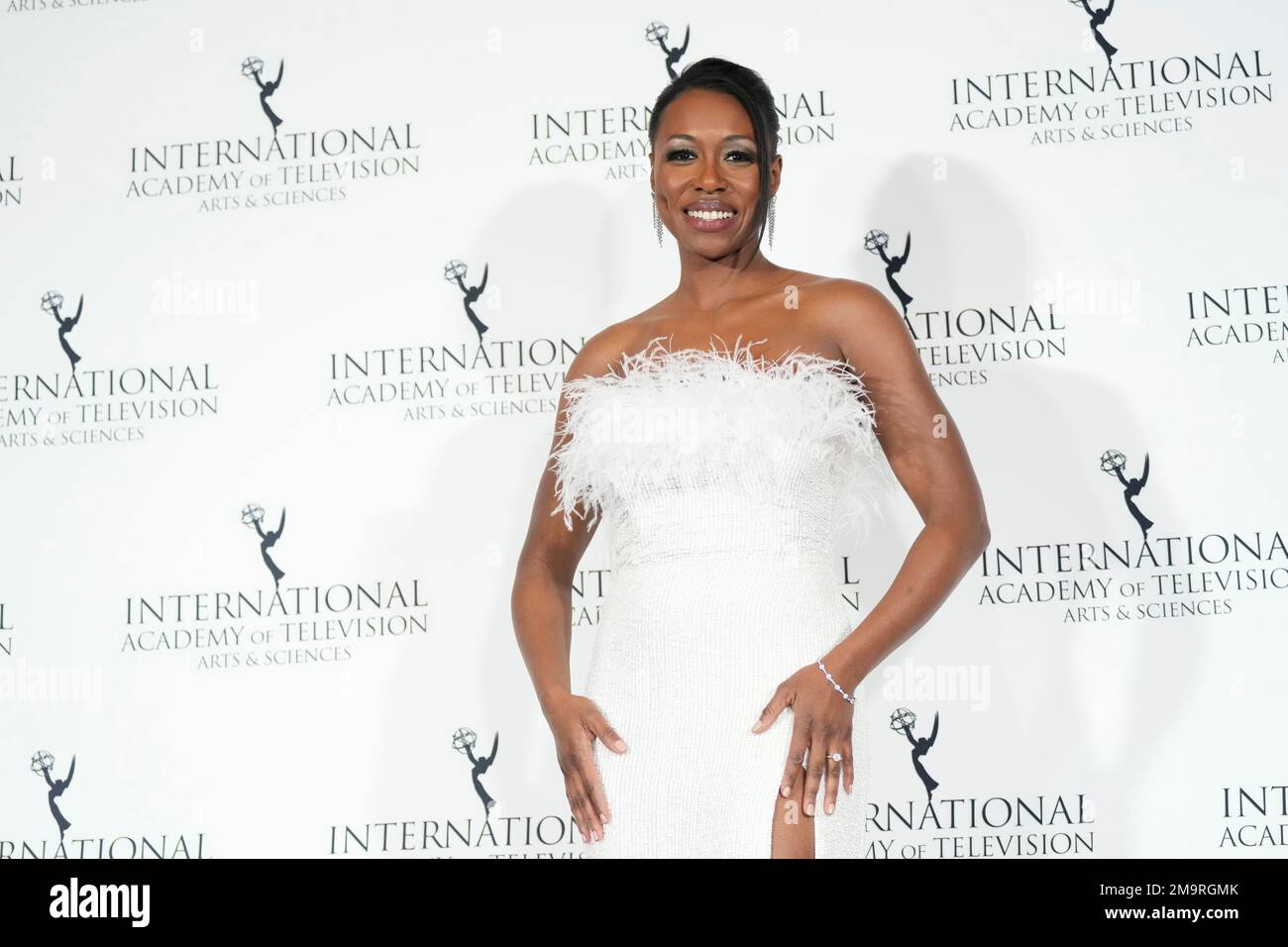 Amanda Warren appears in the press room at the 50th International Emmy ...