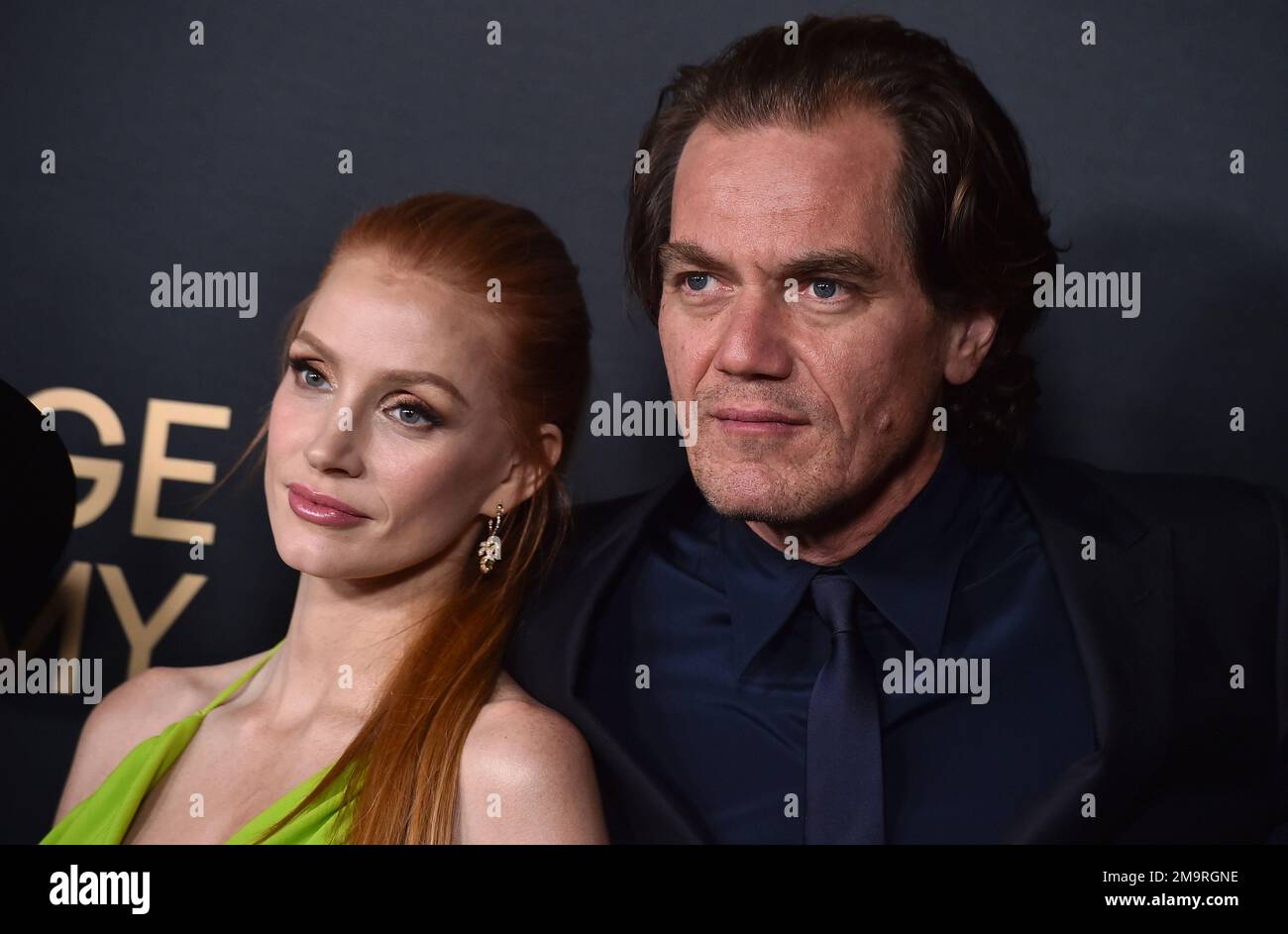 Michael Shannon, left, and Jessica Chastain arrive at the Los Angeles ...