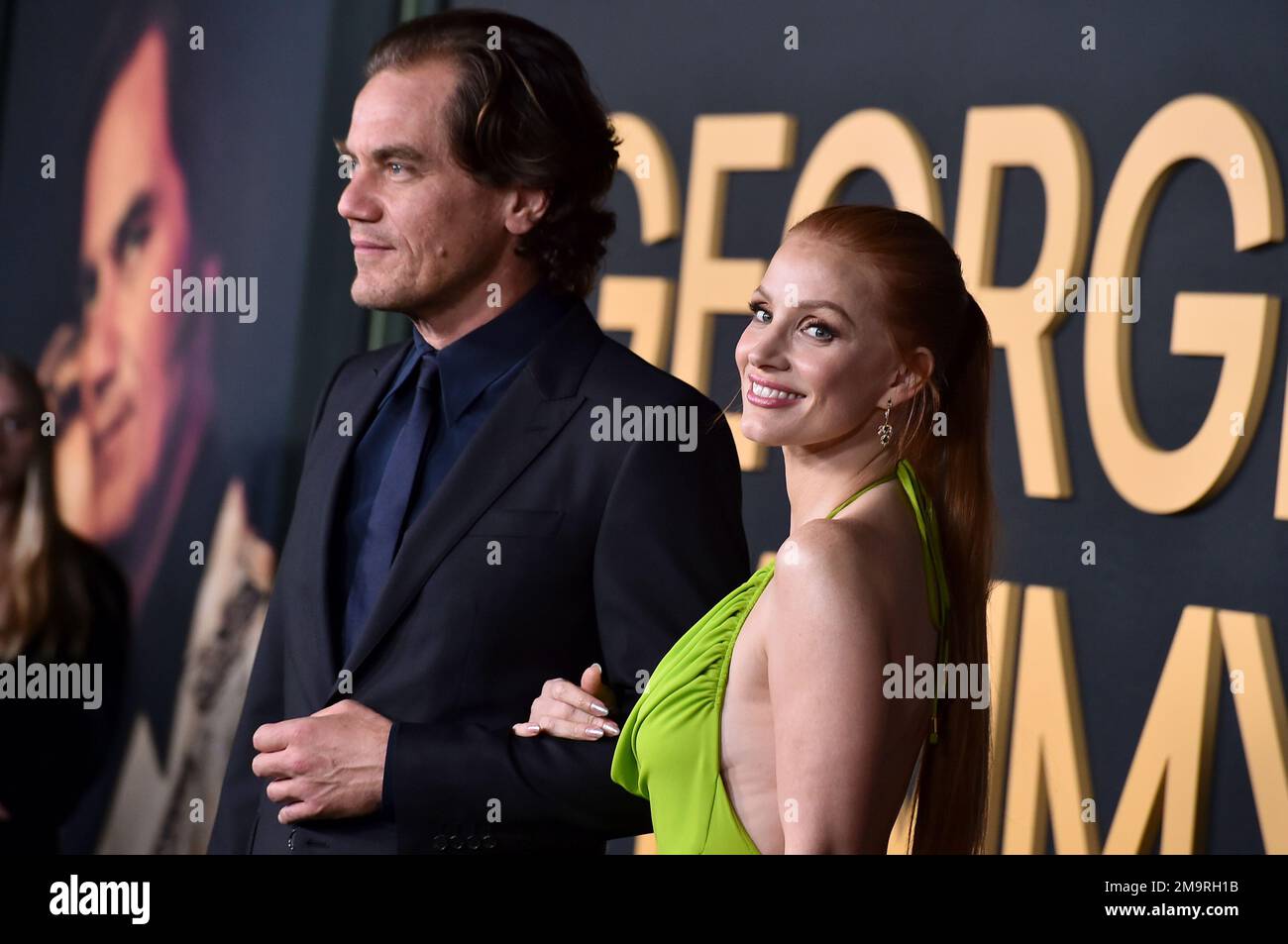 Michael Shannon, left, and Jessica Chastain arrive at the Los Angeles ...