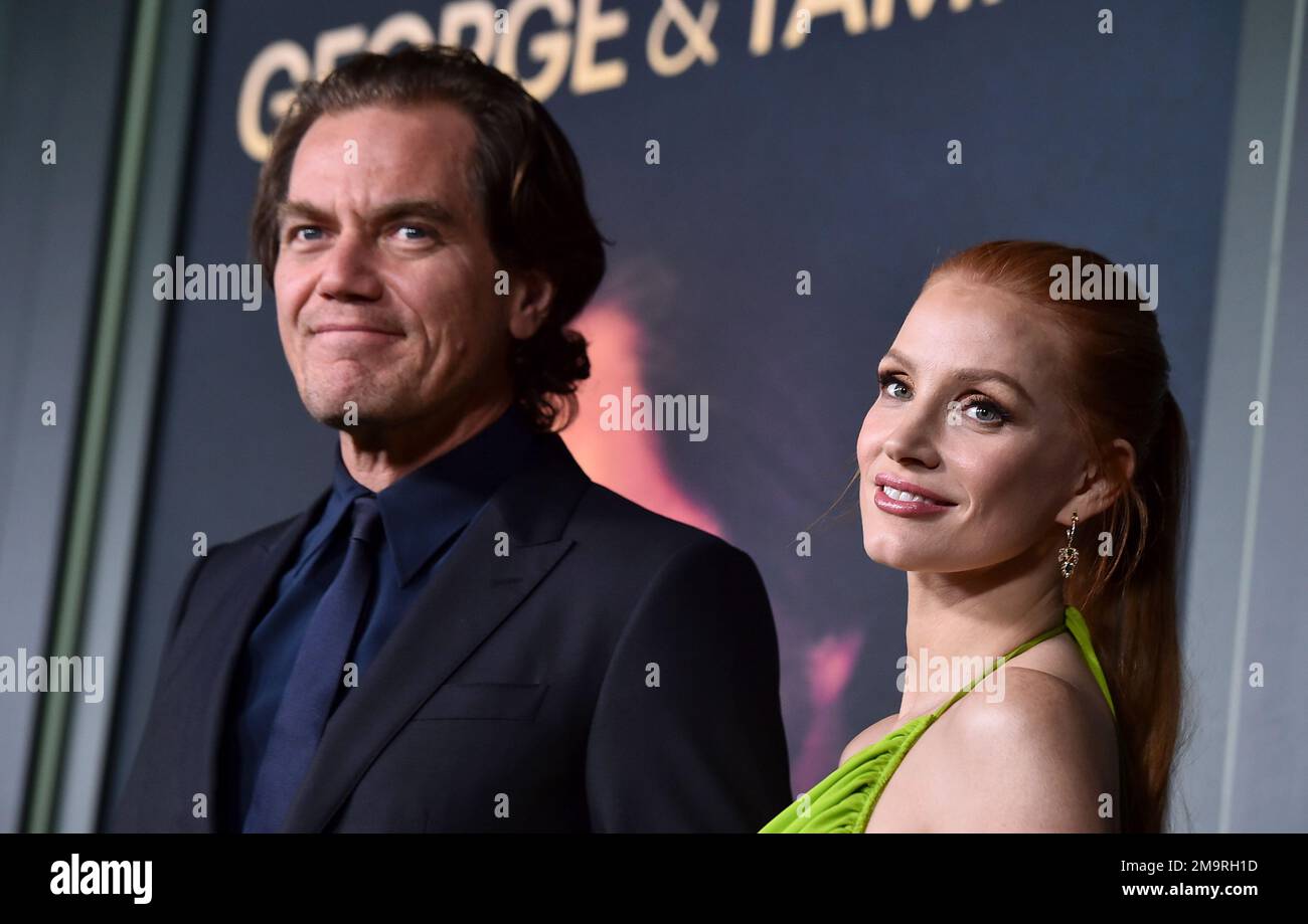 Michael Shannon, left, and Jessica Chastain arrive at the Los Angeles ...