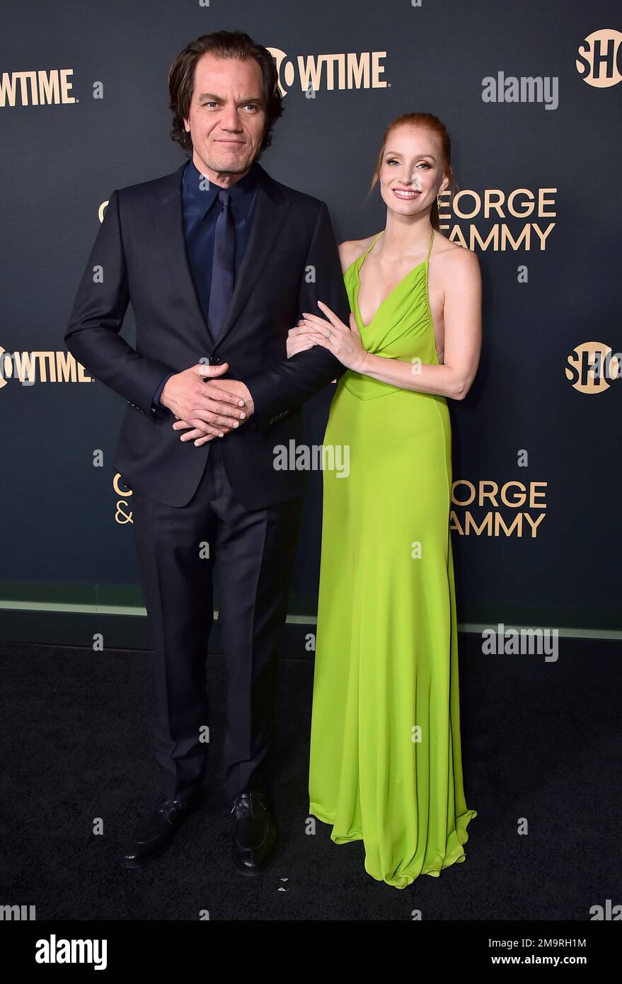 Michael Shannon, left, and Jessica Chastain arrive at the Los Angeles ...