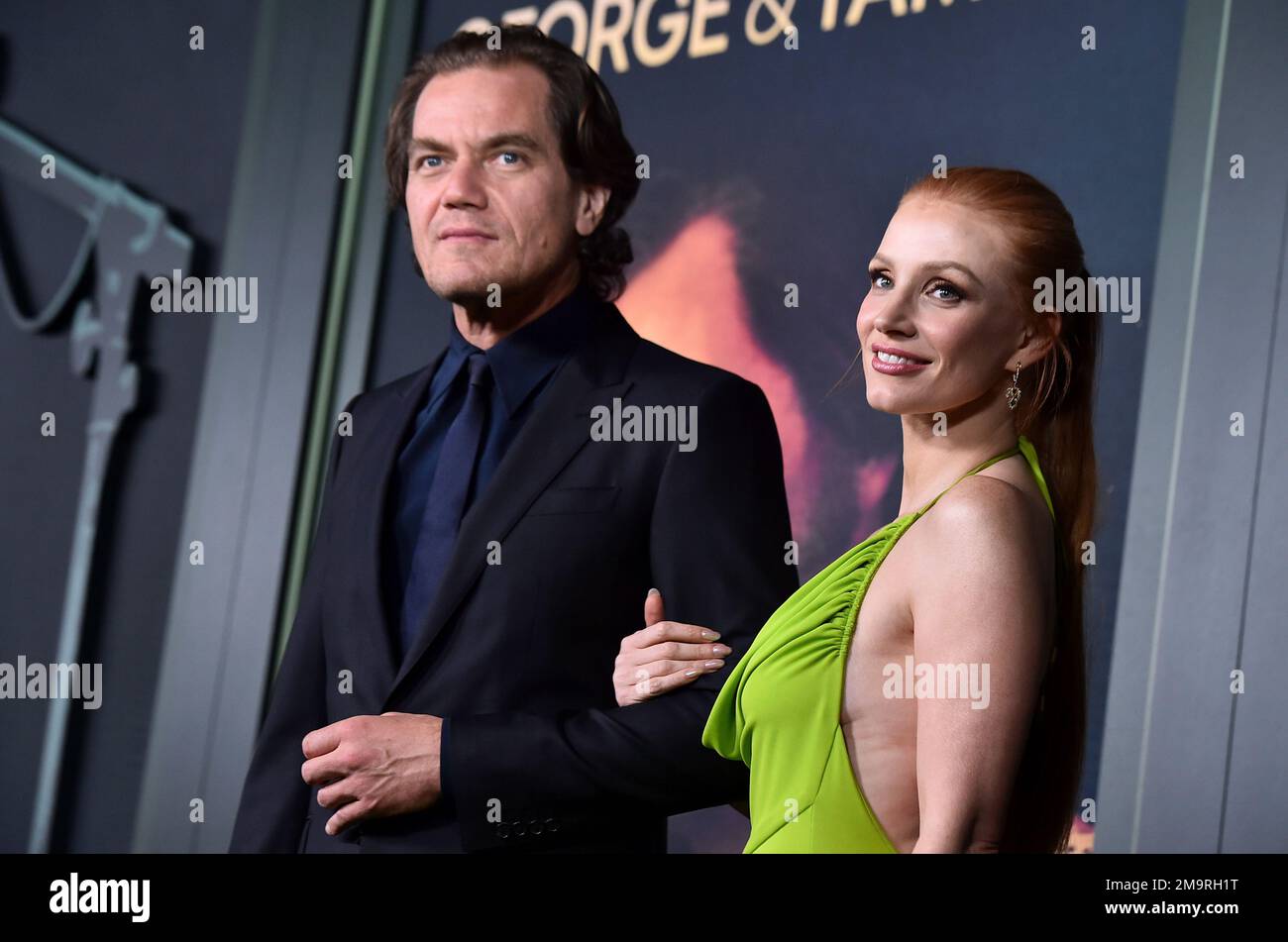 Michael Shannon, left, and Jessica Chastain arrive at the premiere of ...