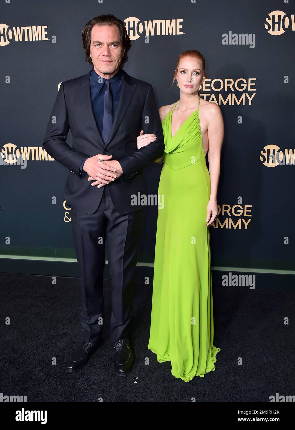Michael Shannon, left, and Jessica Chastain arrive at the Los Angeles ...