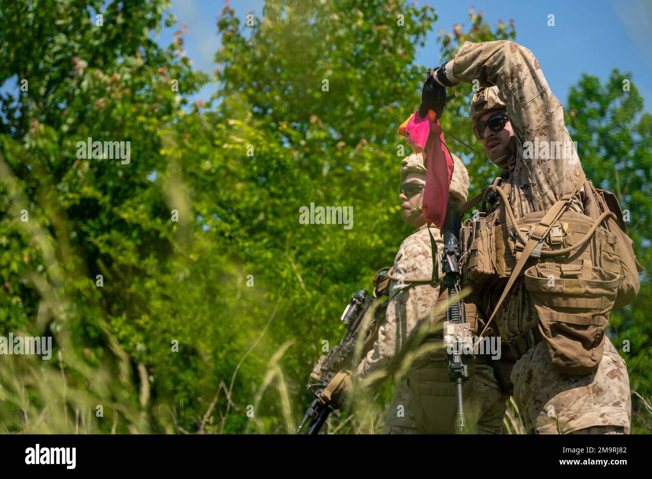 A U.S. Reserve Marine assigned to India Company, 3rd Battalion, 23rd ...