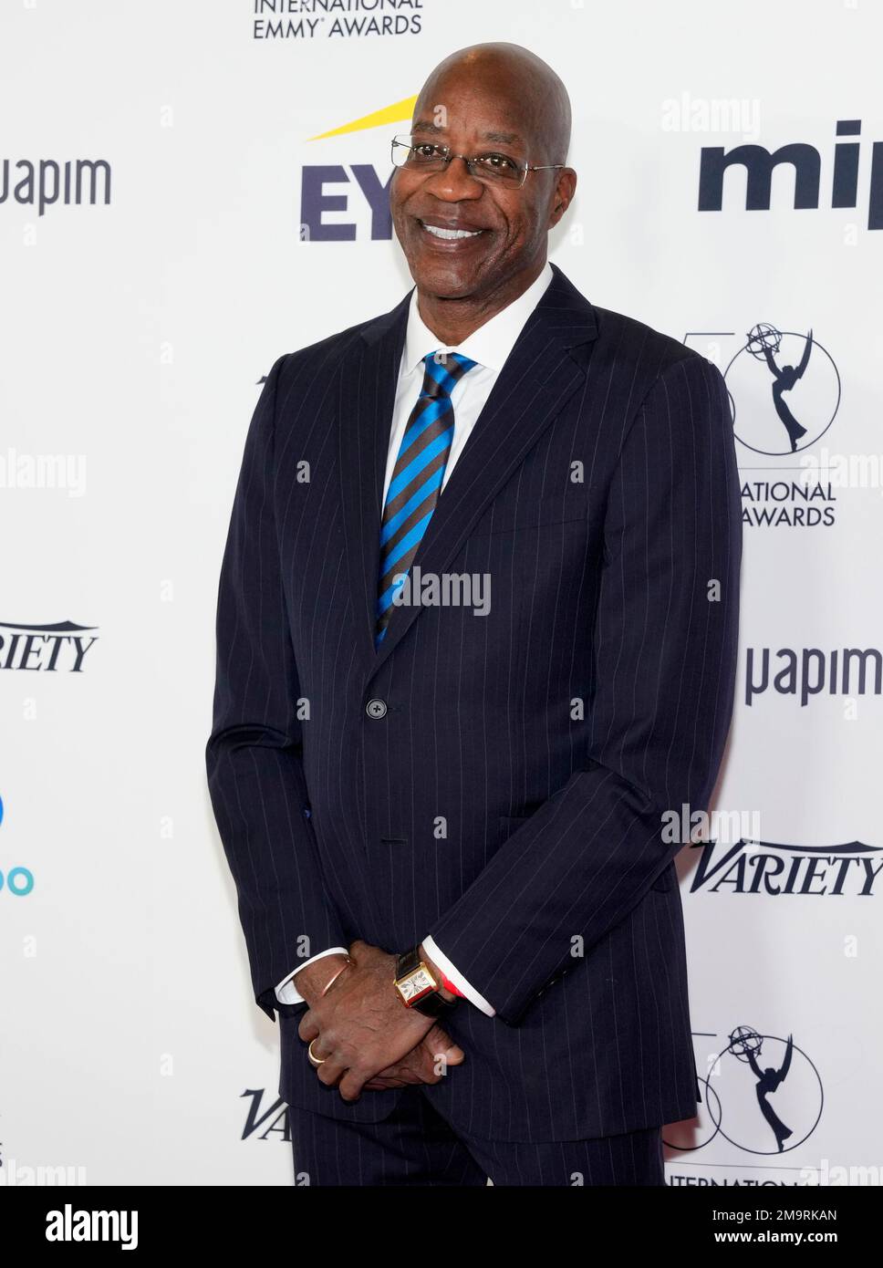 Edwin Moses attends the 50th International Emmy Awards at the New York ...