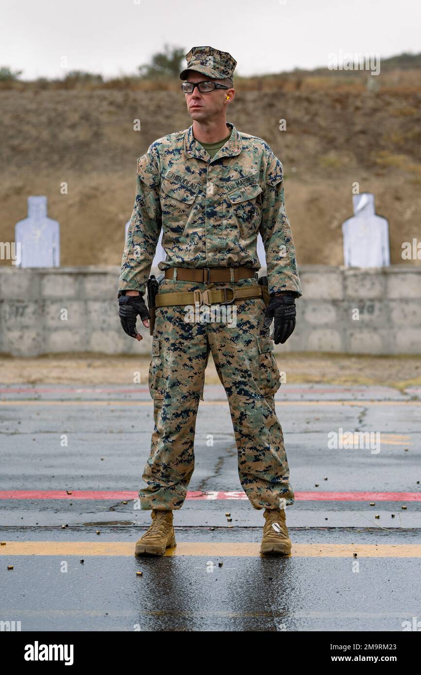 U.S. Marine Corps Chief Warrant Officer 3 Pete Thibodeau, a visual ...