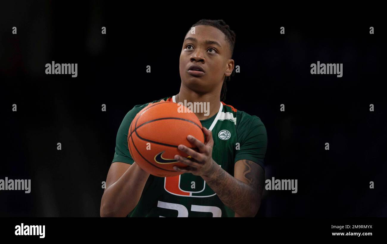 Lazaria Spearman of the University of Miami during an NCAA basketball ...