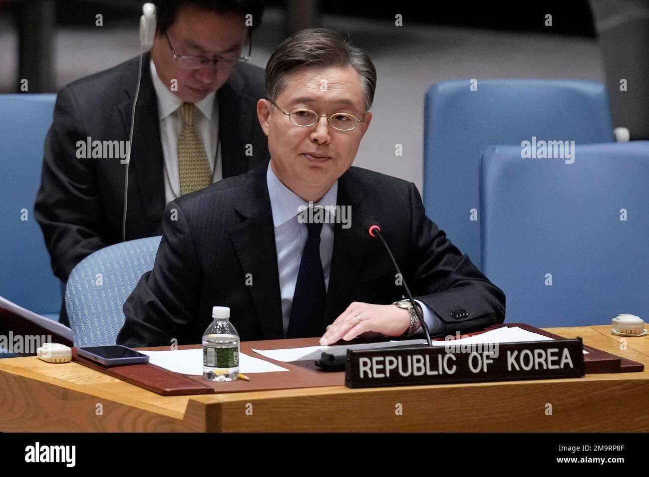South Korean Ambassador to the United Nations Hwang Joon-kook speaks ...