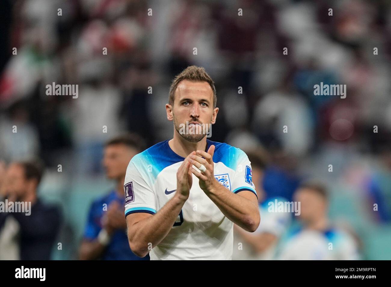 England's Harry Kane claps hands after the end of the World Cup group B ...