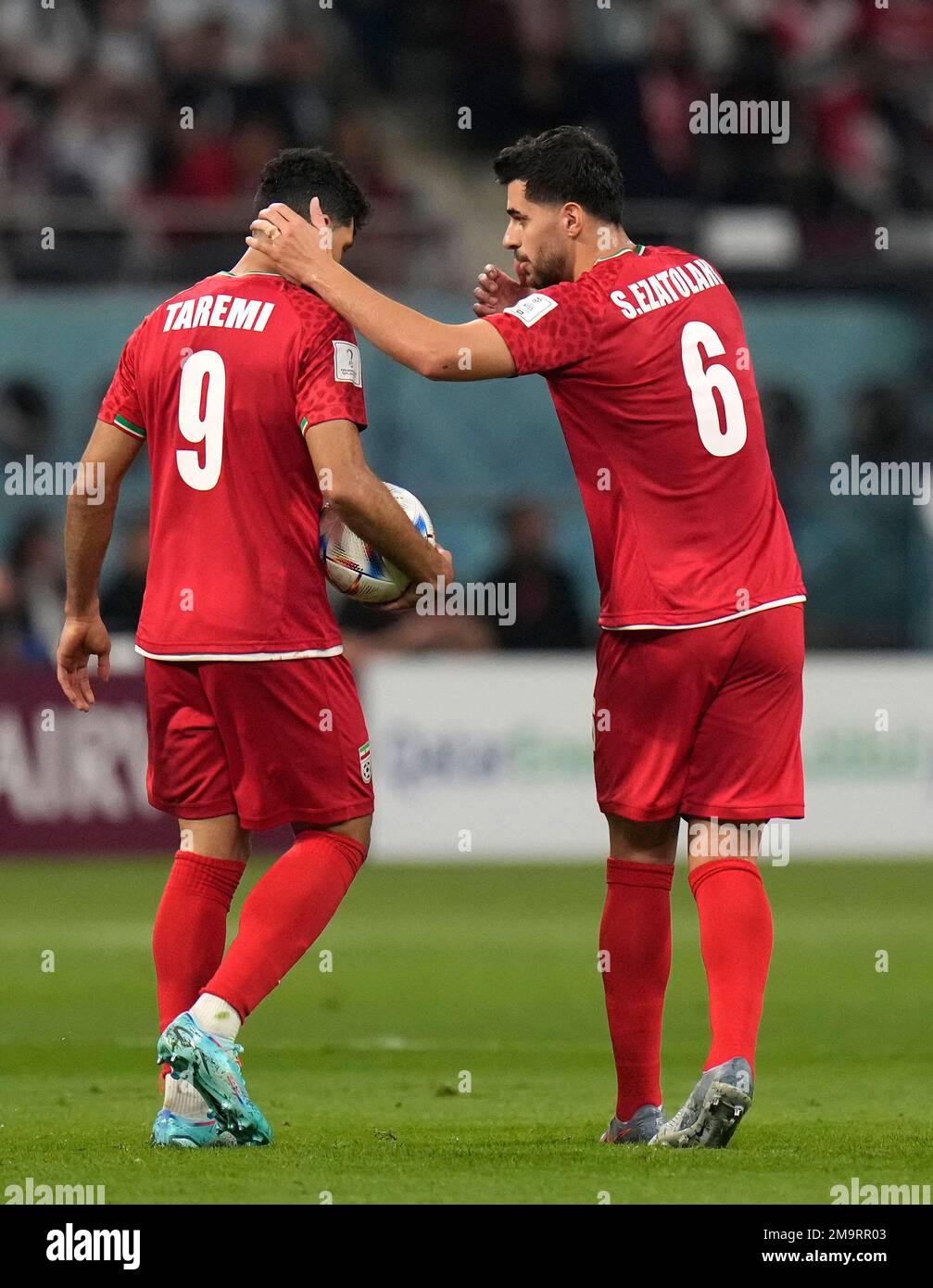 Iran's Mehdi Taremi, left, and Iran's Saeid Ezatolahi during the World ...