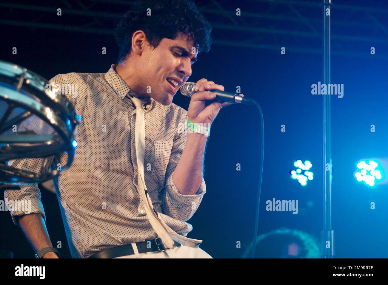 Neon Indian in concert at East River Park in New York Stock Photo - Alamy