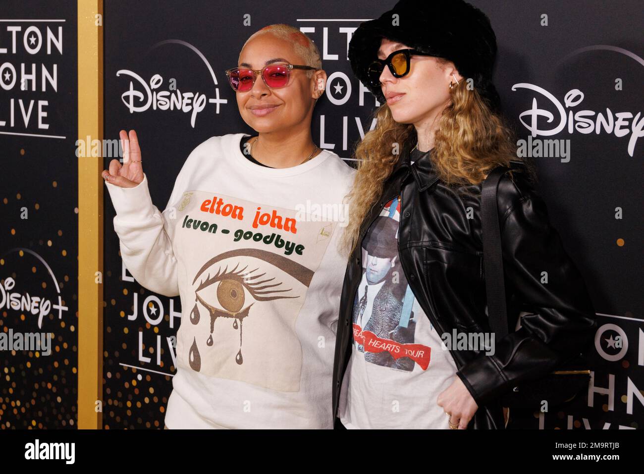 Raven Symone, left and Miranda Maday arrive at the Elton John's final ...