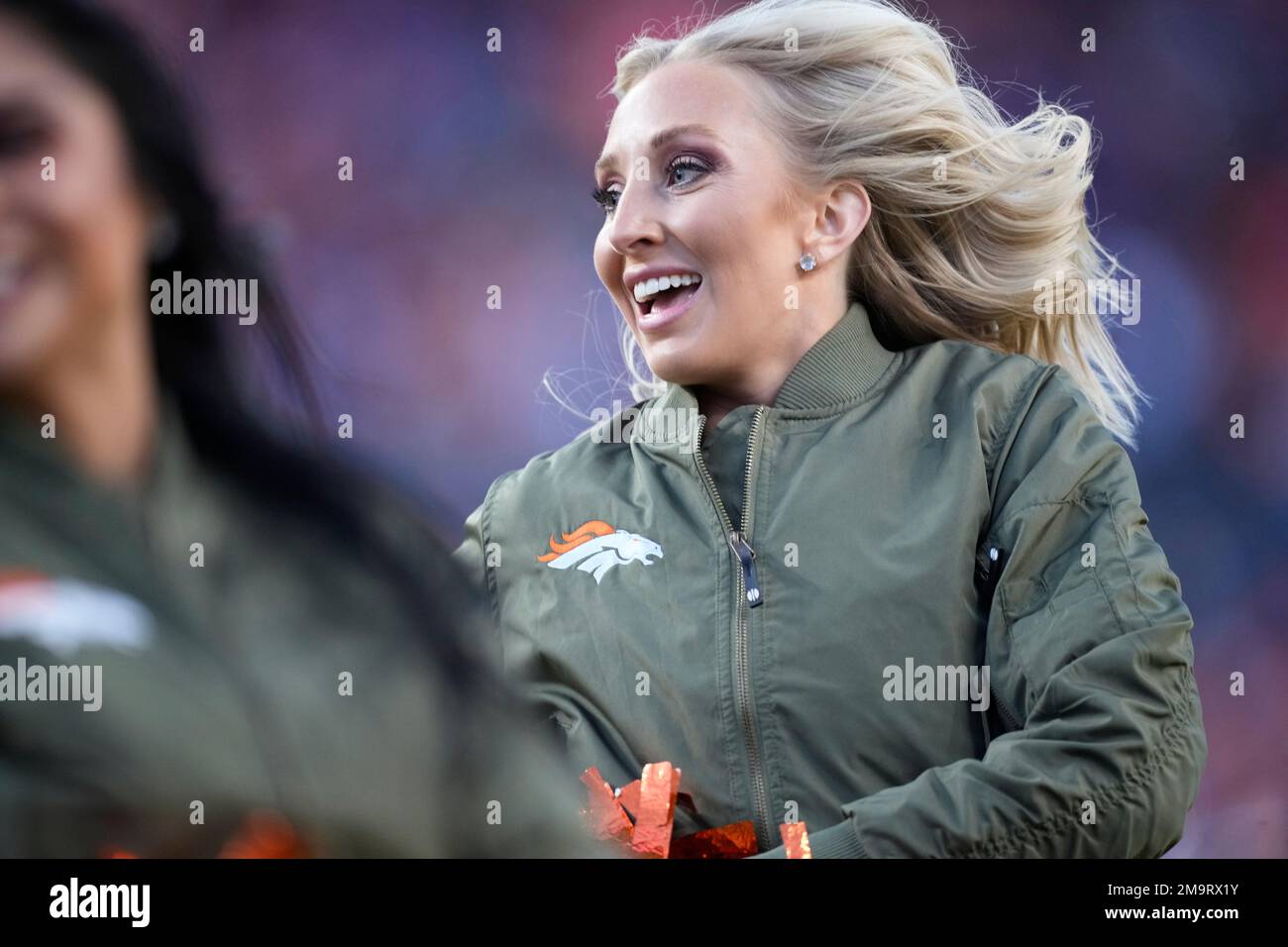 Denver Broncos cheerleader performs in the first half of an NFL ...