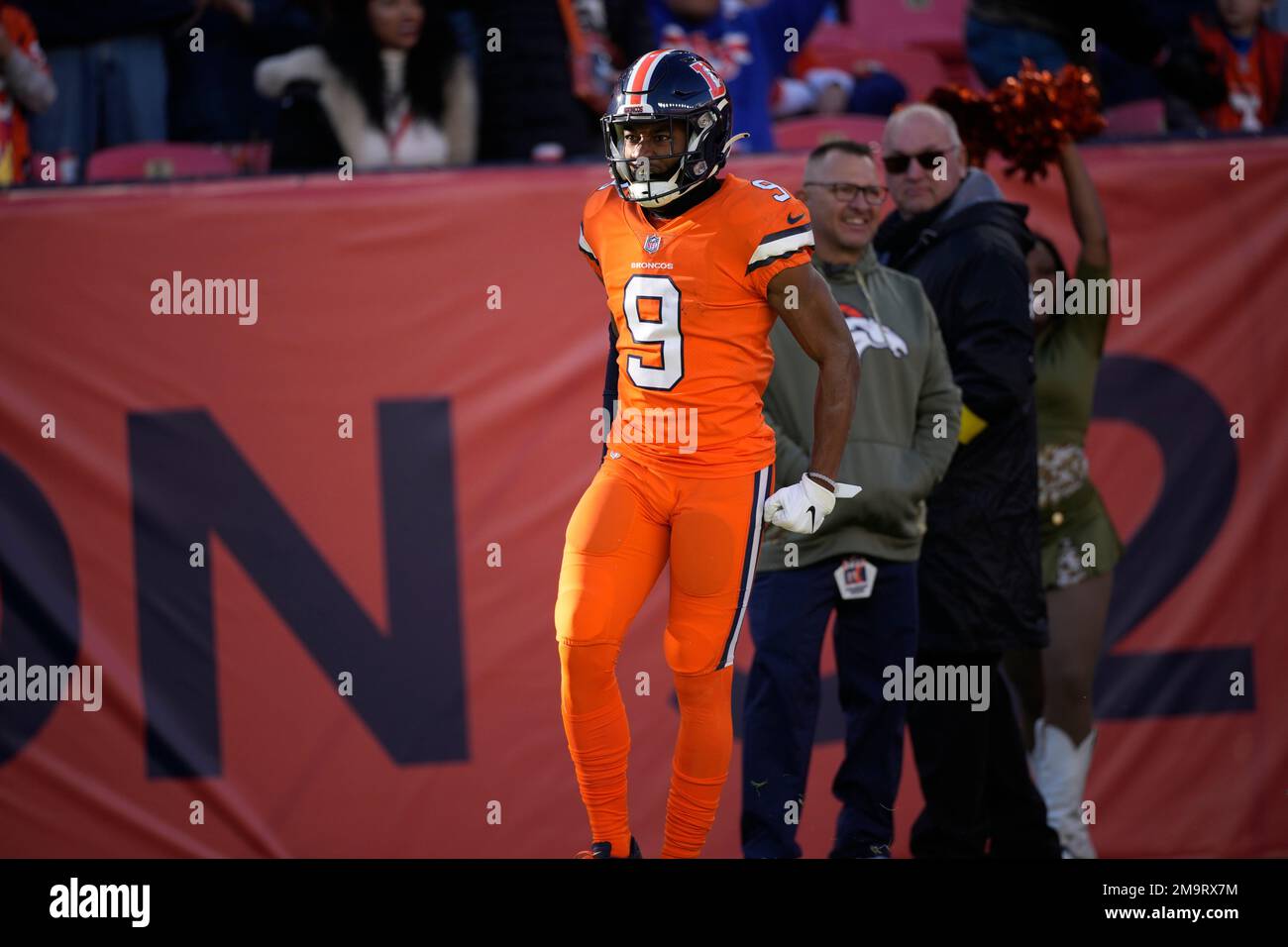 Denver Broncos wide receiver Kendall Hinton (9) in the first half of an ...