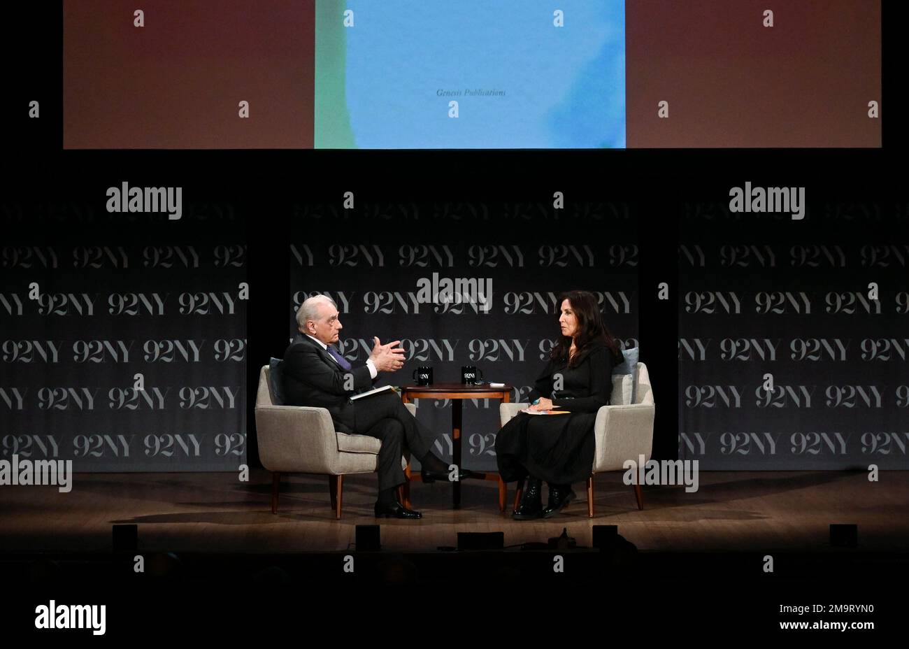 Martin Scorsese, left, and Olivia Harrison discuss her book "Came the ...