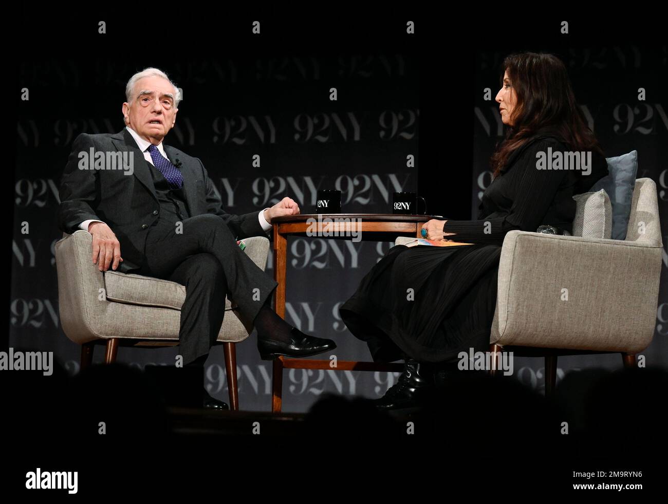 Martin Scorsese, left, and Olivia Harrison discuss her book "Came the ...