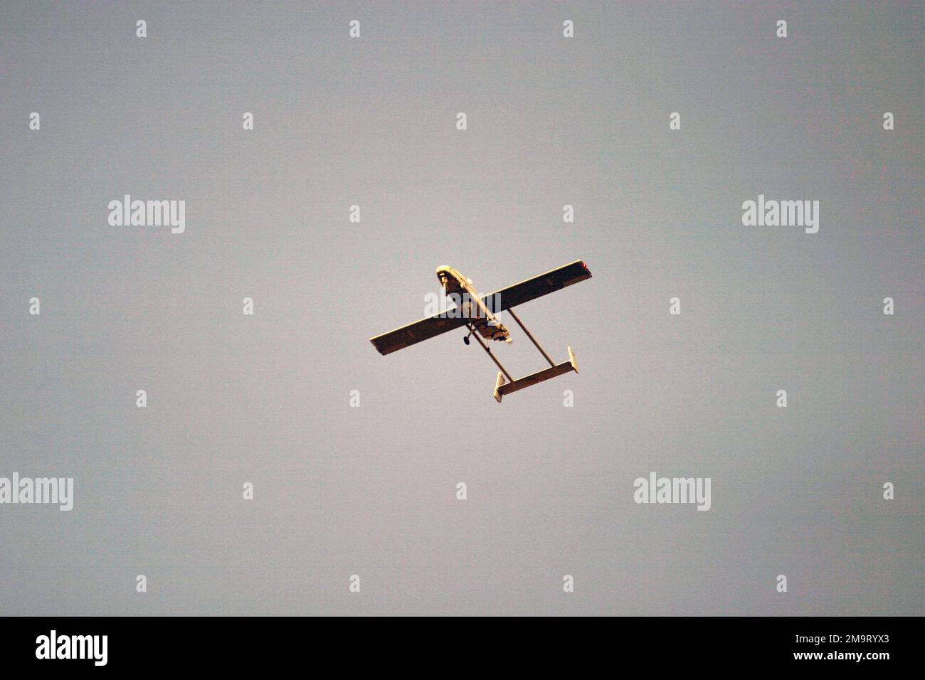 A US Marine Corps (USMC), RQ-2A Pioneer Option II Plus, Remotely Piloted Vehicle (RPV) conducts ...