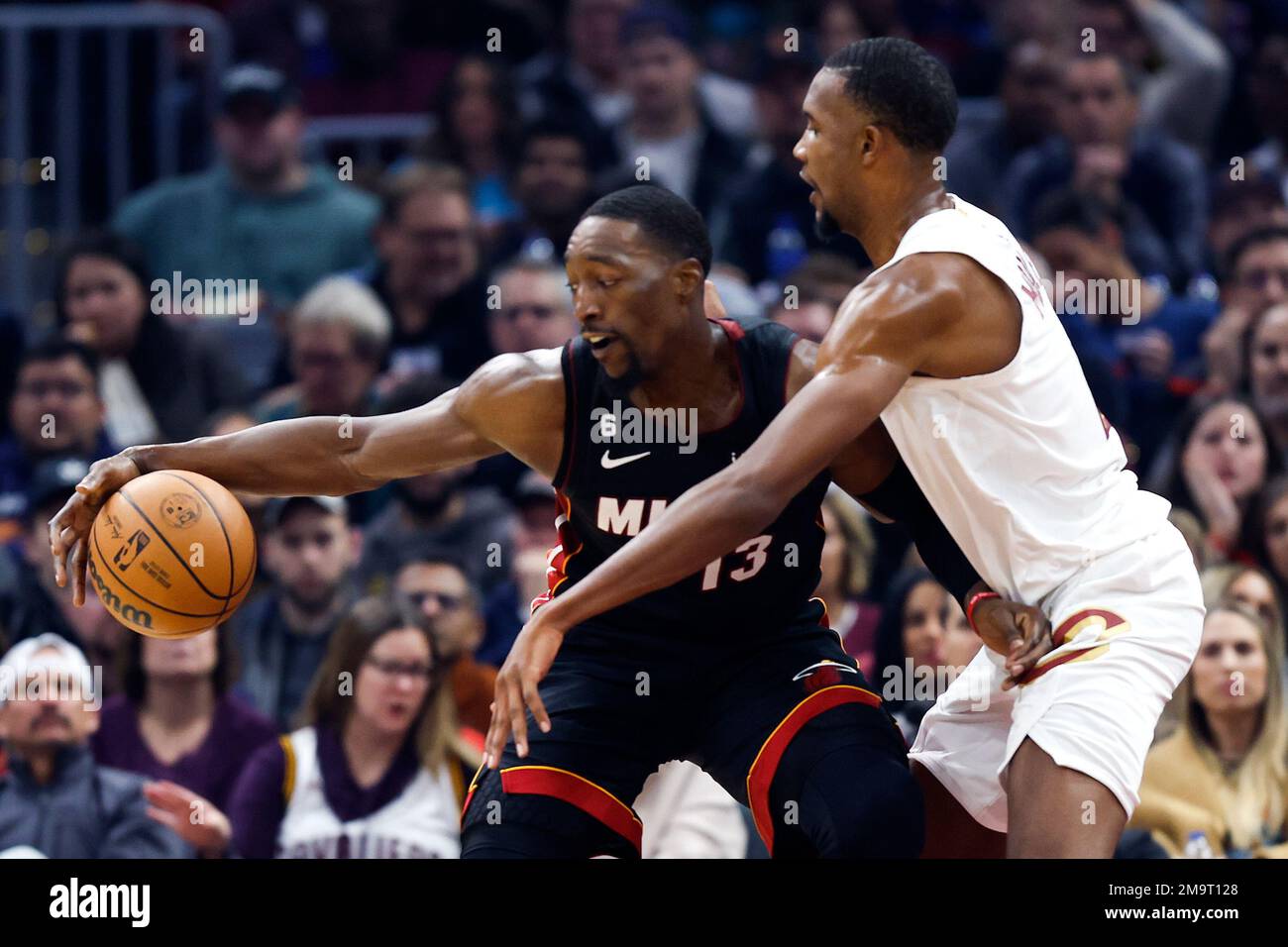 Miami Heat center Bam Adebayo (13) plays against Cleveland Cavaliers ...