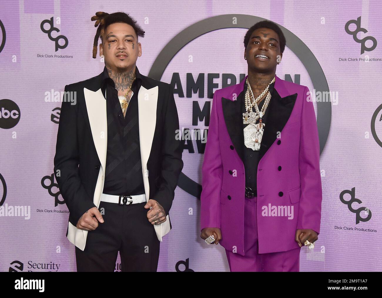 J Dirty, left, and Kodak Black arrive at the American Music Awards on ...