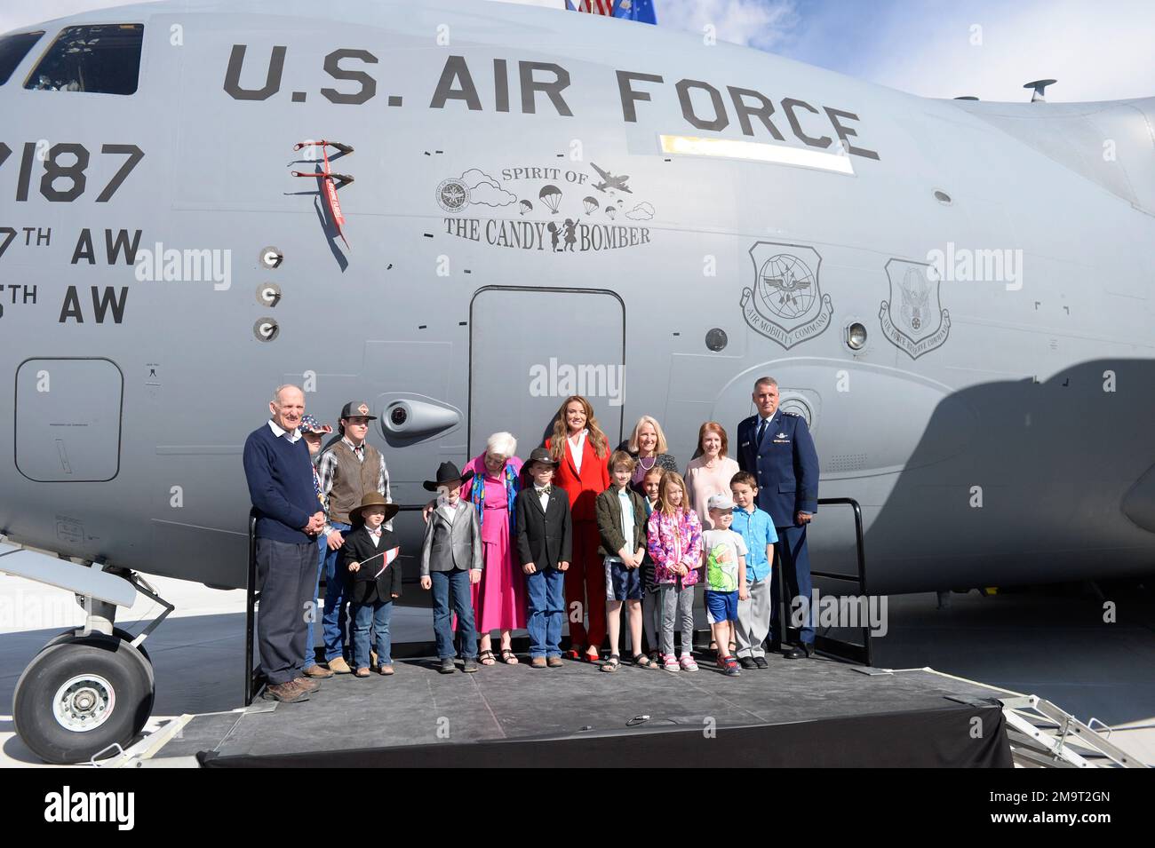 Gen. Mike Minihan, Air Mobility Command commander, is joined by ...