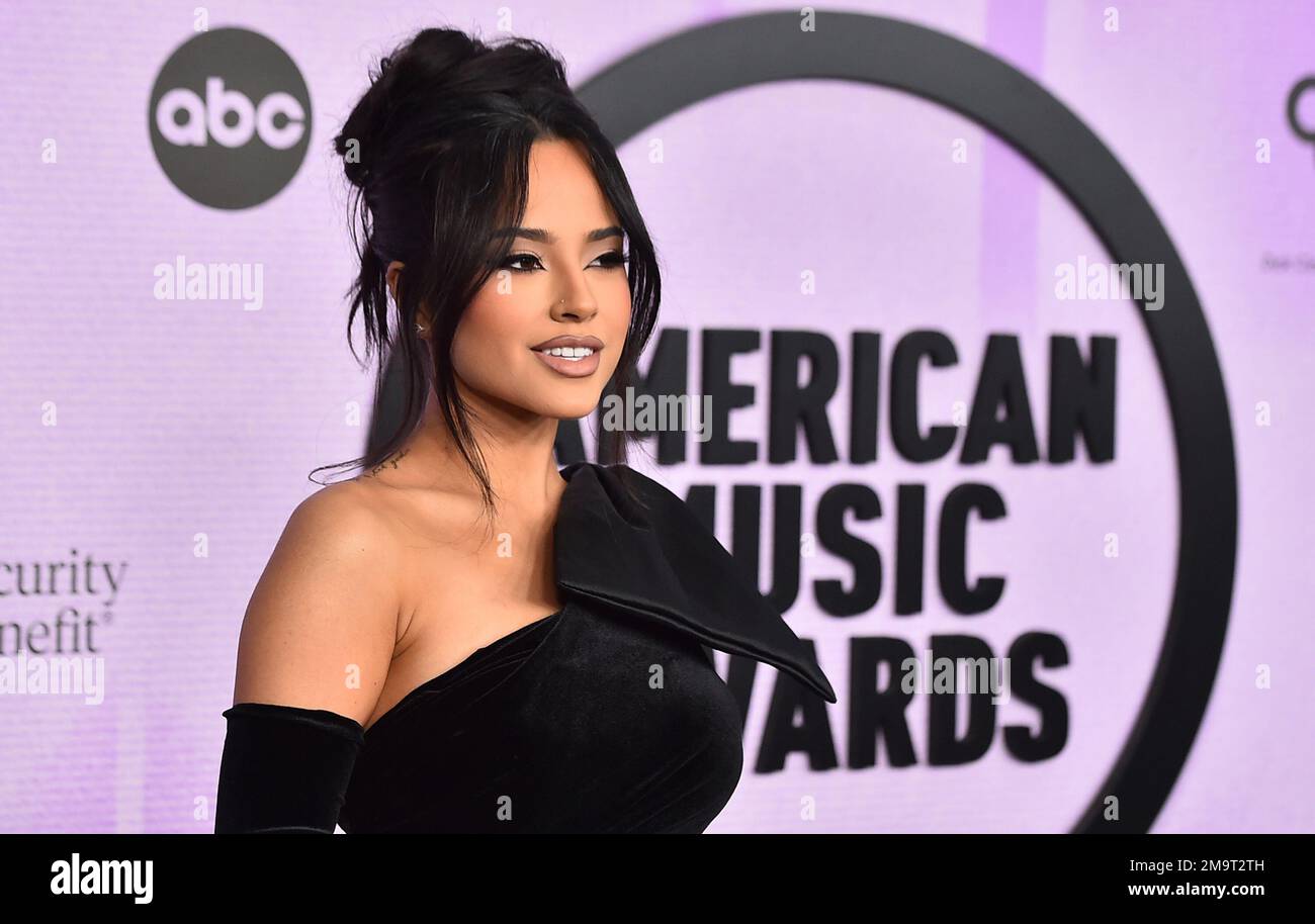 Becky G arrives at the American Music Awards on Sunday, Nov. 20, 2022 ...