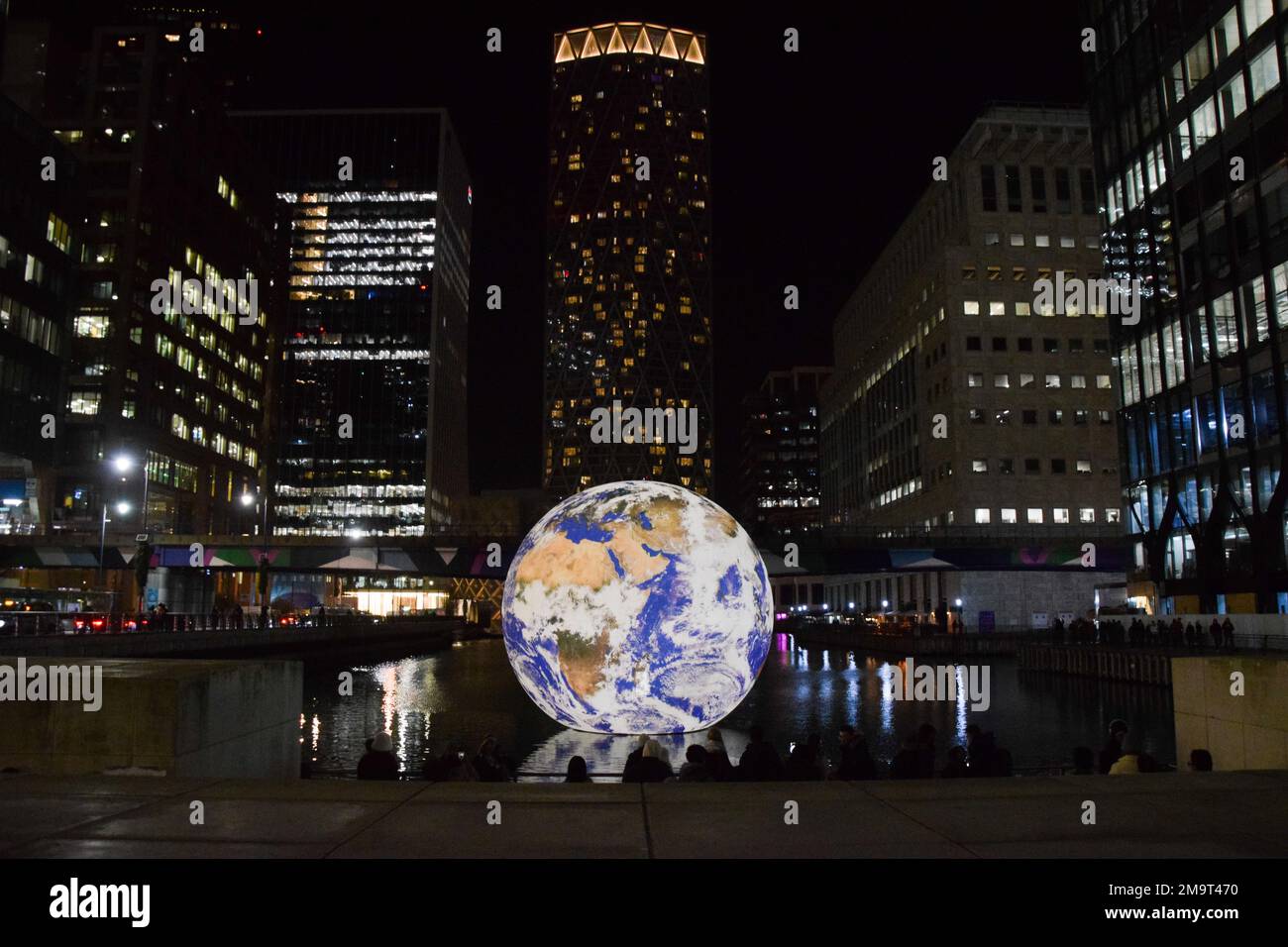 London, UK. 18th January 2023. 'Floating Earth' by Luke Jerram at this ...