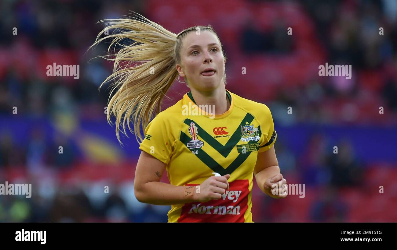 Australia's Tarryn Aiken during the Women's Rugby League World Cup ...