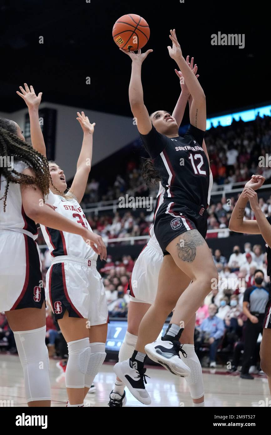 South Carolina guard Brea Beal (12) shoots the ball against Stanford ...