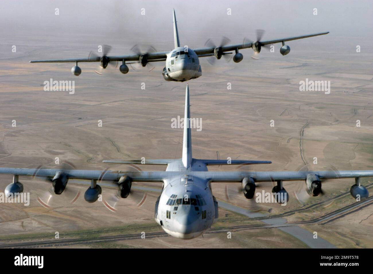 Two US Marine Corps (USMC) KC-130 Hercules aircraft assigned to Marine ...